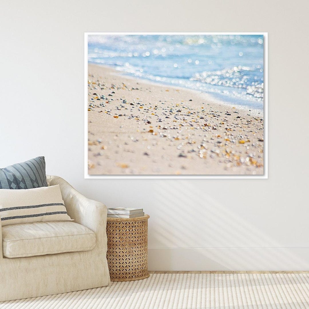 Sanibel Shoreline Coastal Art Print, Abstract Seashell Shoreline Decor ...