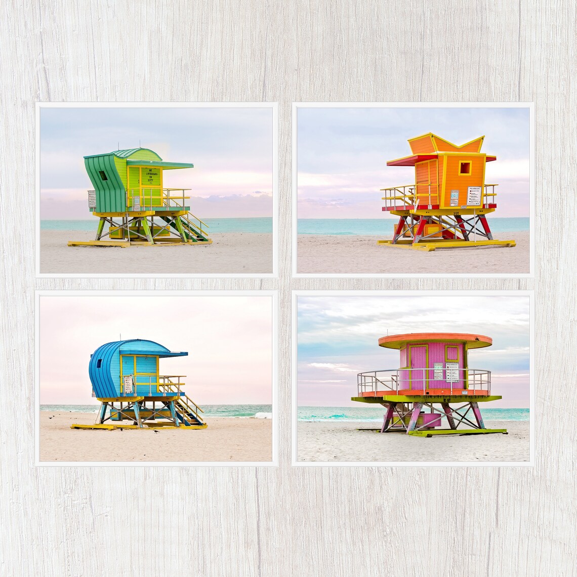 Miami Beach Gallery Wall Decor Set of 4 Art Prints - Etsy