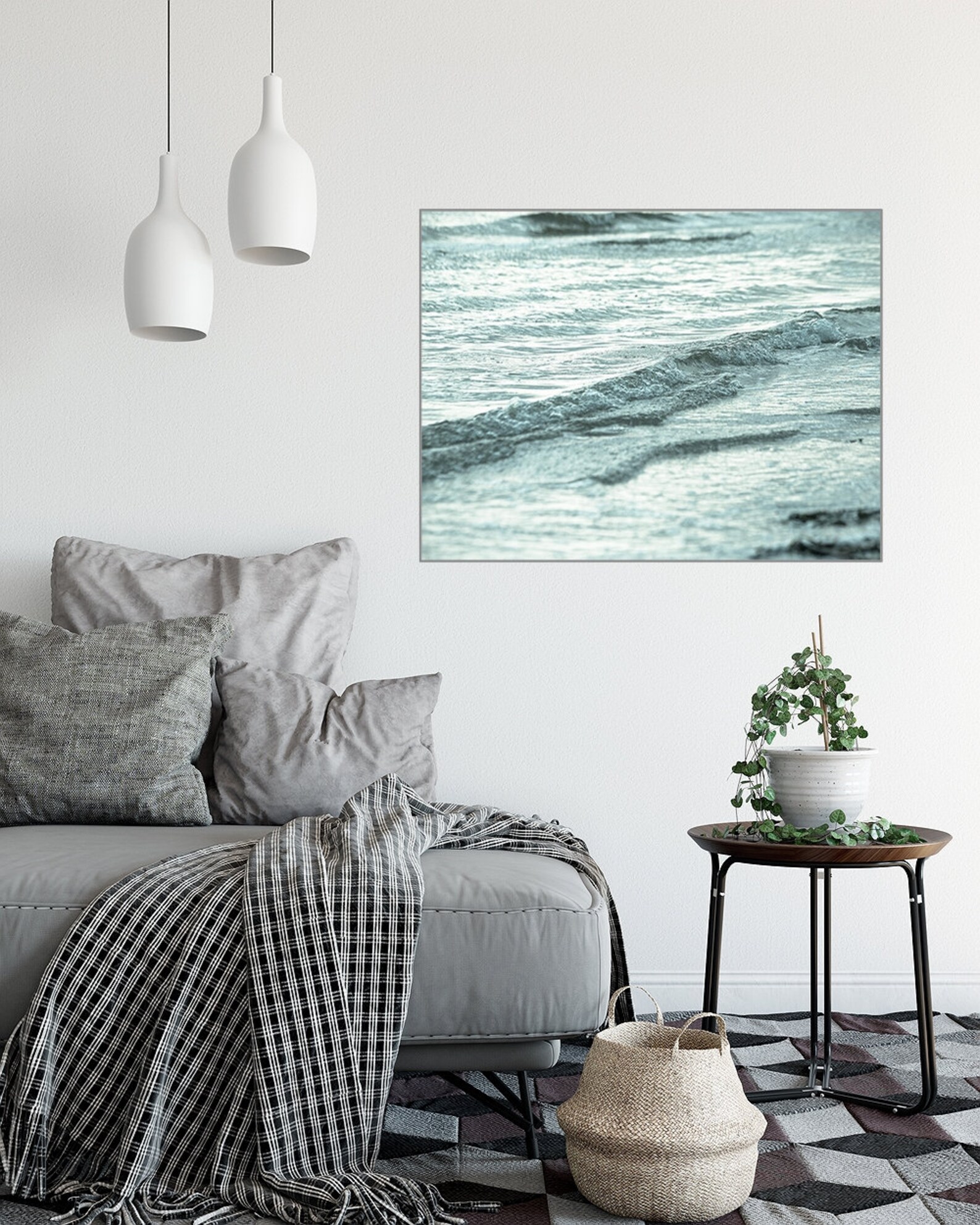 Abstract Turquoise Beach Wall Art Print - Etsy