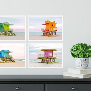Miami Beach Gallery Wall Decor Set of 4 Art Prints | Etsy