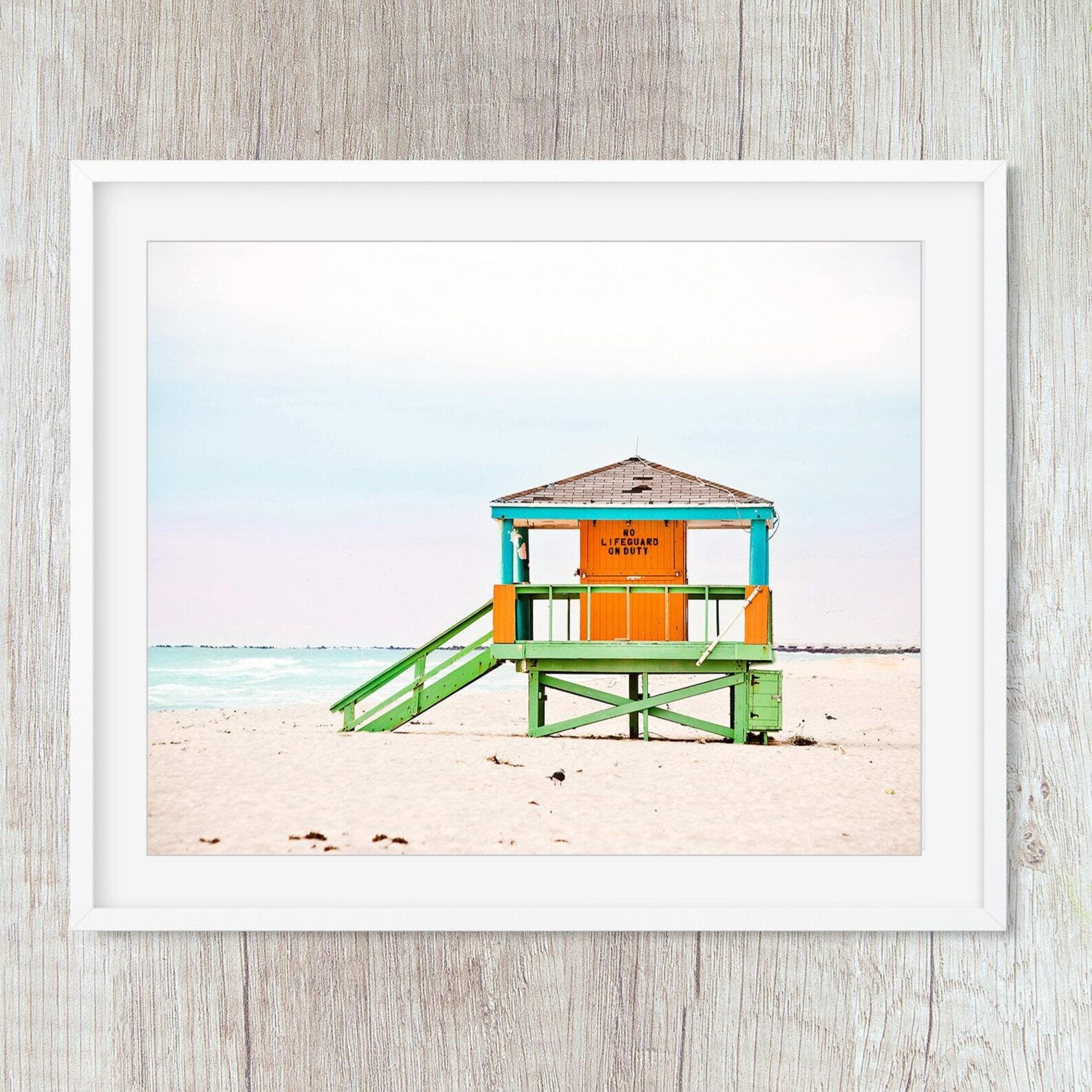 Orange & Green #2 Lifeguard Stand Miami Beach, Living Room Wall Art ...
