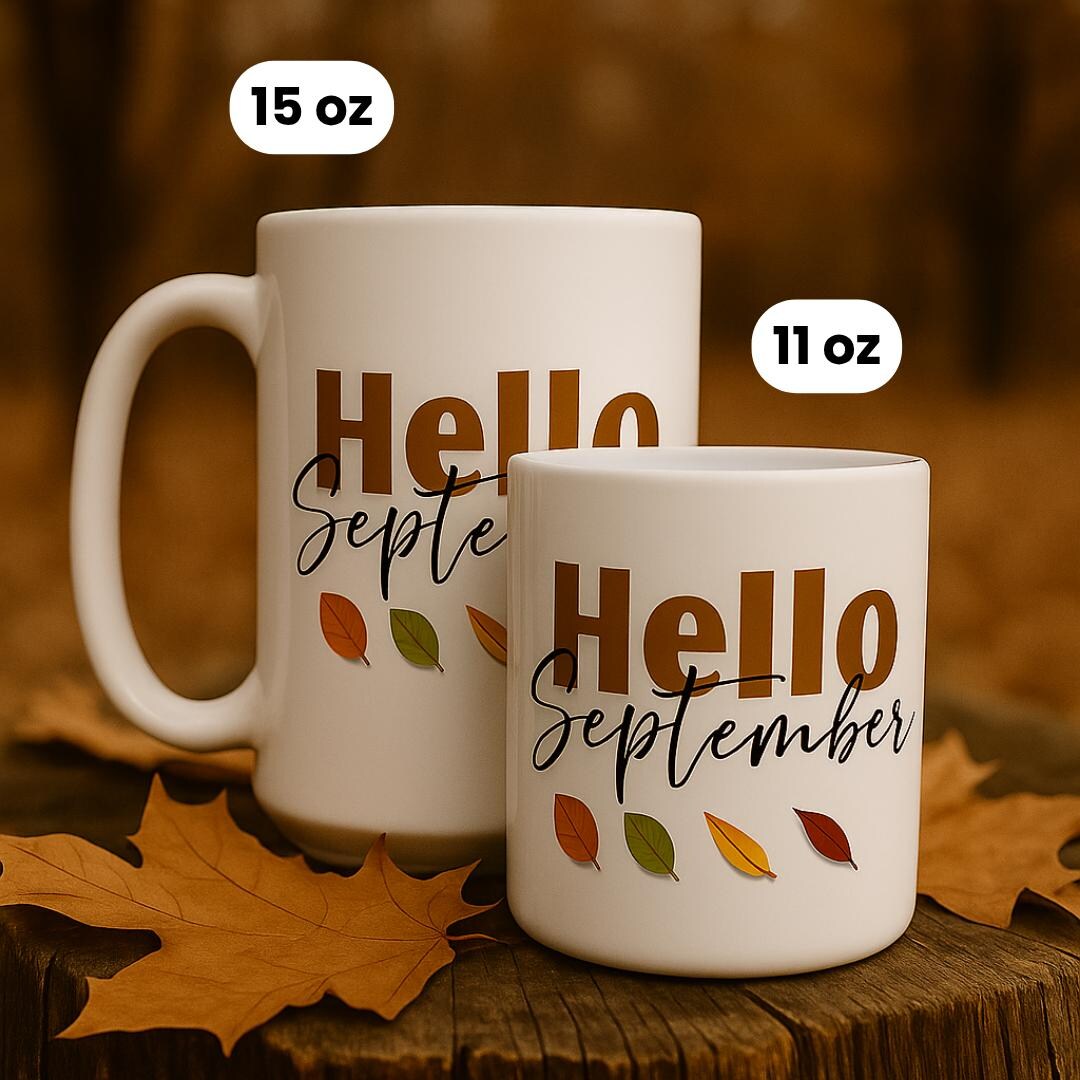 Hello September Coffee Mug: Fall Autumn Seasonal Gift - Etsy