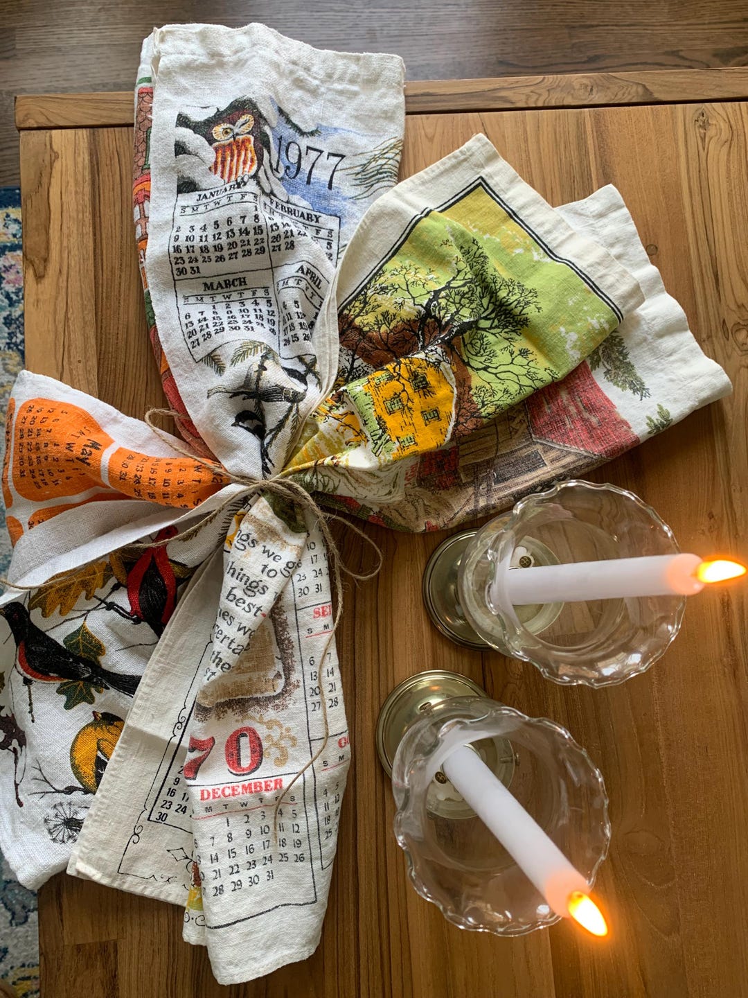 1970s Calendar Tea Towels, Set of 4 - Etsy