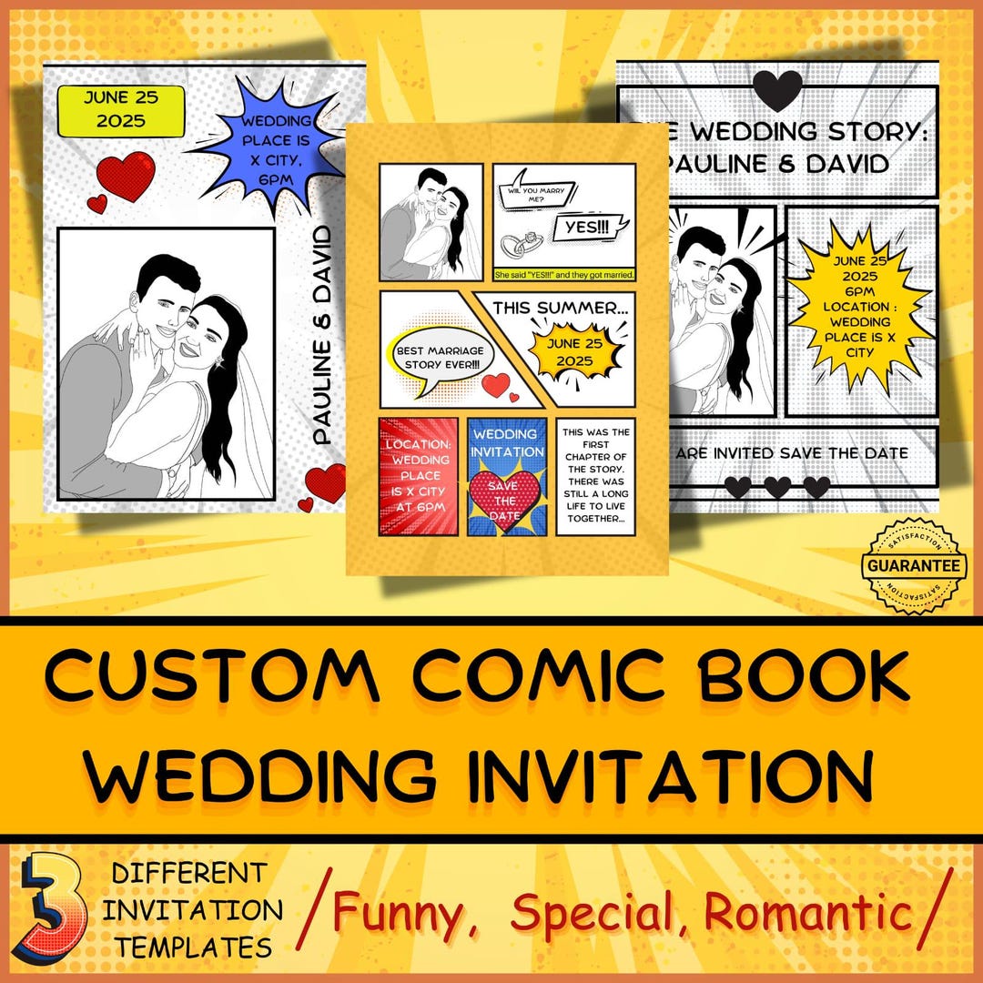 Comic Book Wedding Invitation, Personalized Comics From Photo for ...
