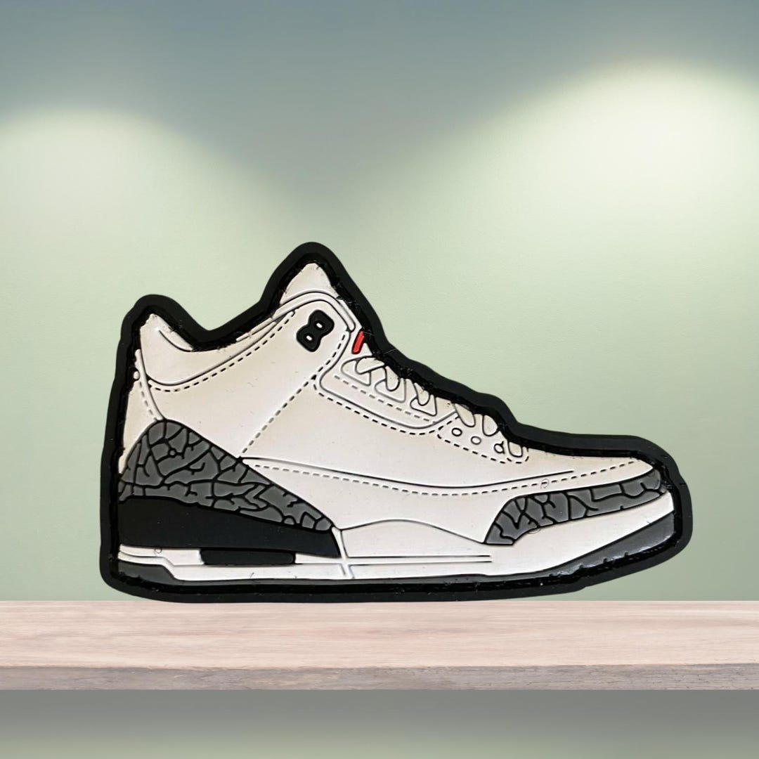 Nike Air JORDAN 3 White Cement Reimagined PVC Hook and Loop, Velcro ...