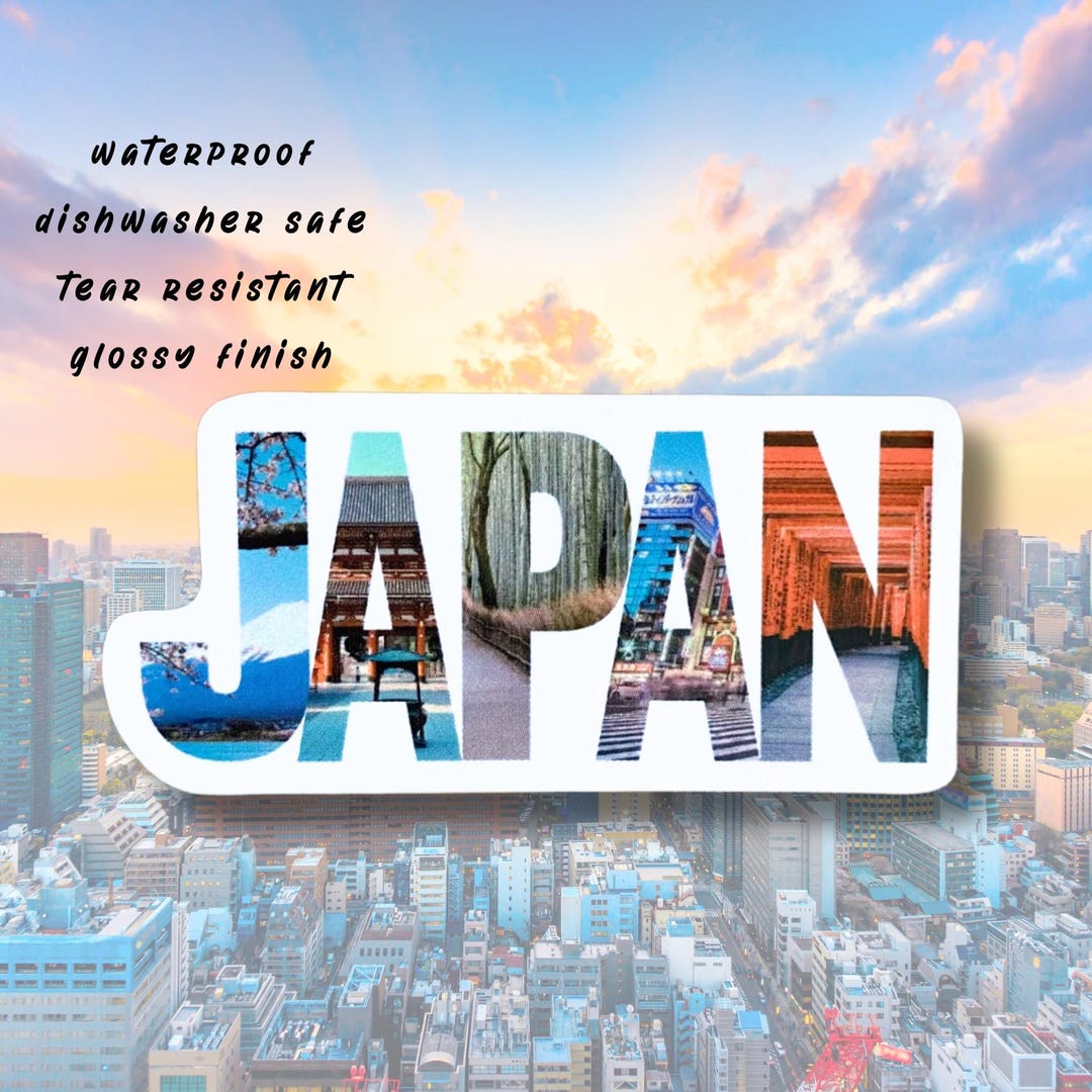 Japan Travel Sticker, Waterproof, Durable, Dishwasher Safe, Souvenir ...