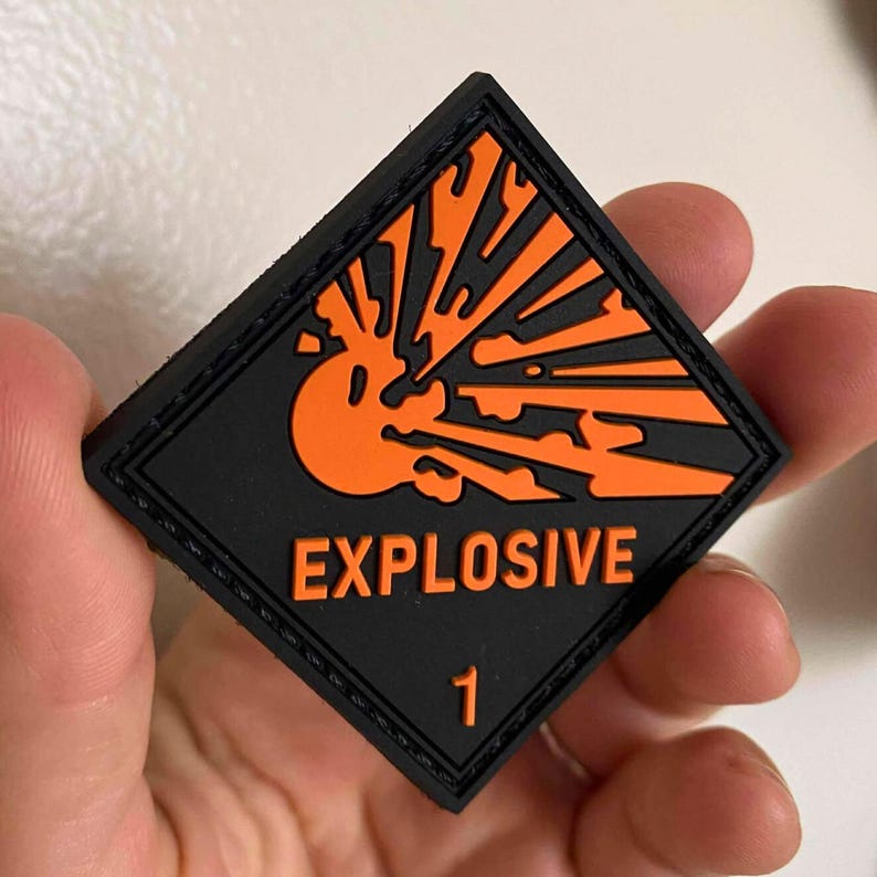 Explosives Class 1 Hazardous Materials PVC Hook and Loop Patch, Orange ...