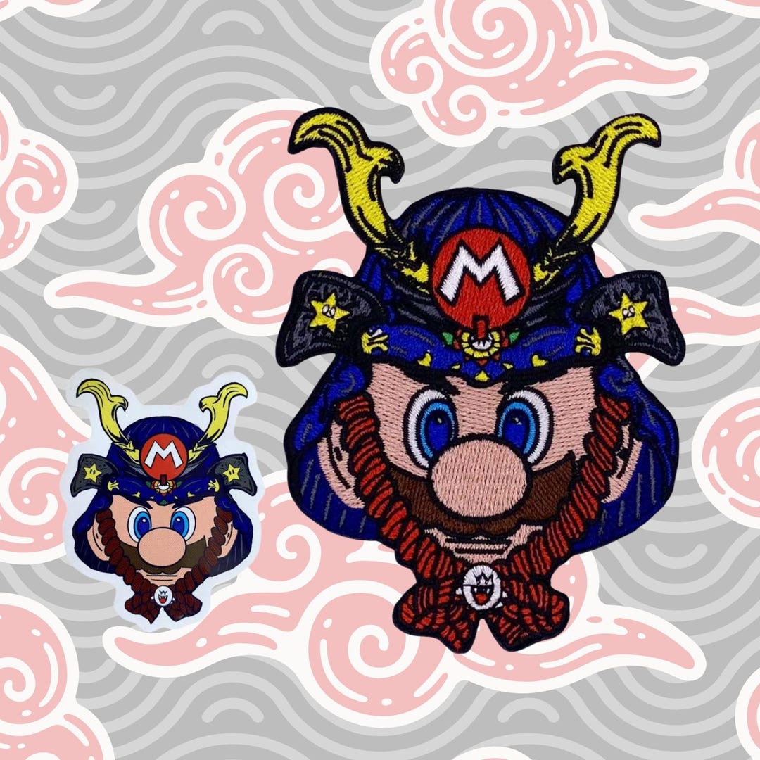SAMURAI MARIO Embroidered Velcro, Hook and Loop Limited Edition ...