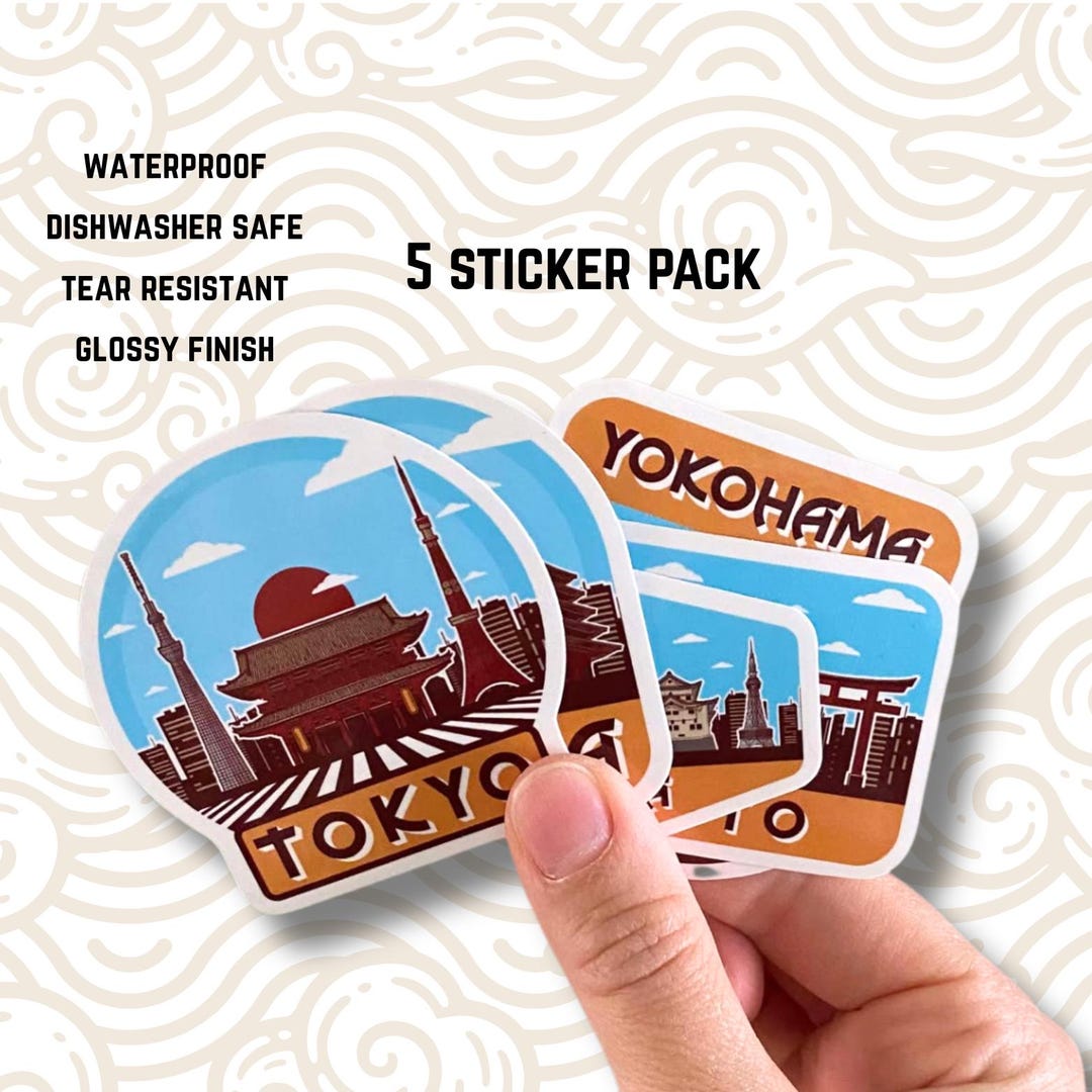 Japan Travel Sticker Pack: Tokyo, Kyoto, Osaka, Nagoya, Yokohama ...
