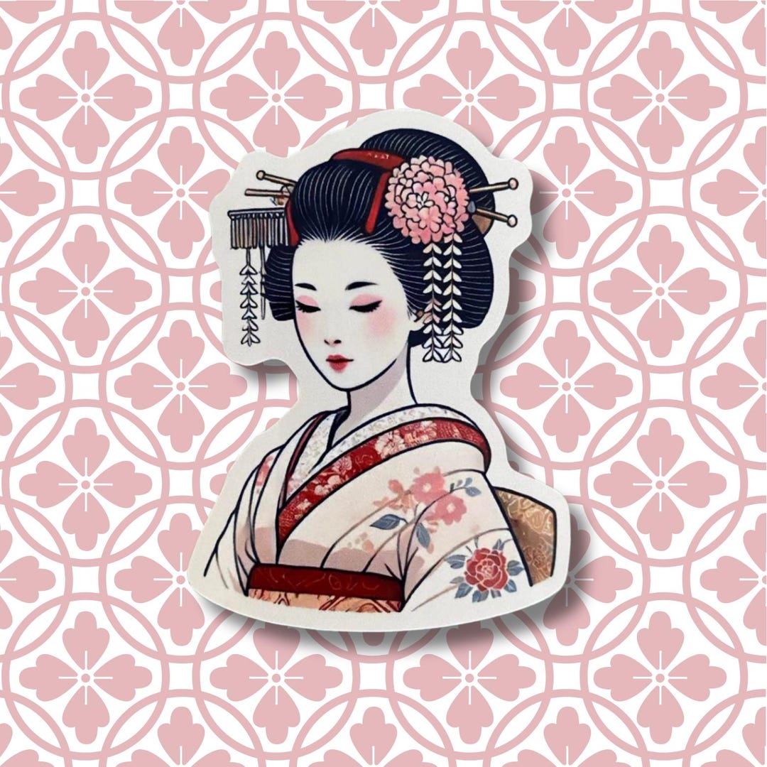 Japan GEISHA Waterproof, Vinyl Water Bottle, Laptop Sticker, Dishwasher ...
