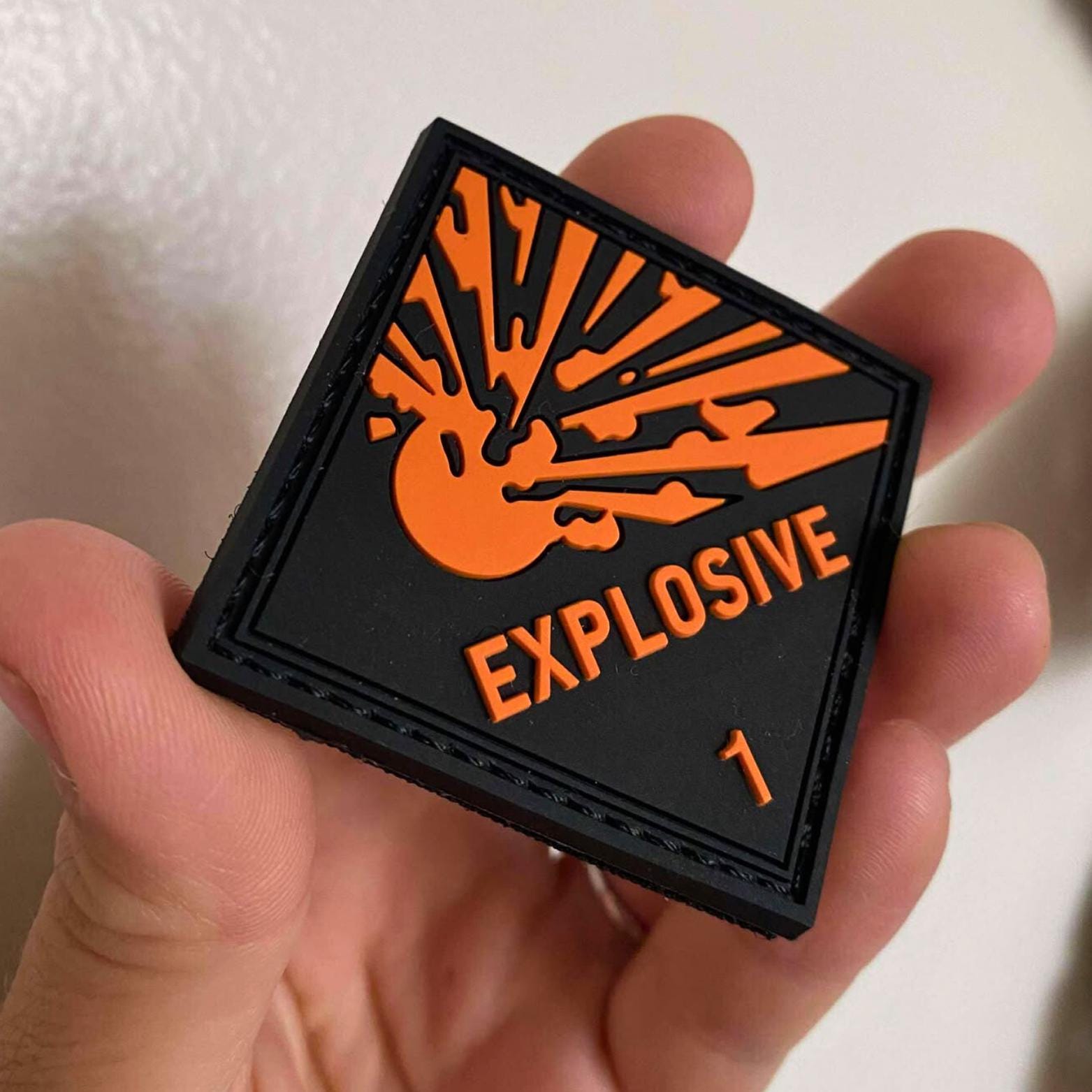 Explosives Class 1 Hazardous Materials PVC Hook and Loop Patch, Orange on Black Design - Etsy