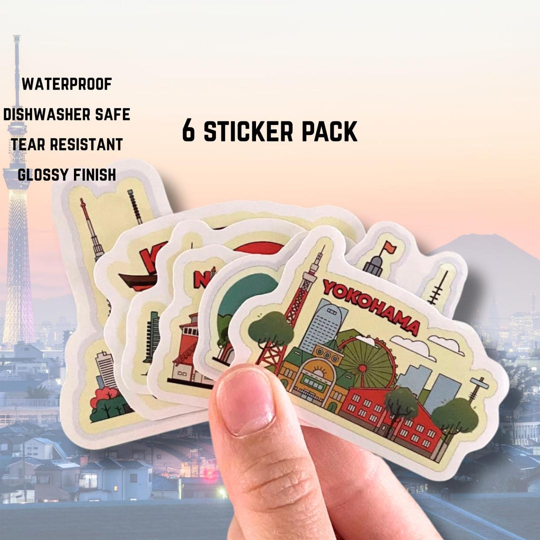 Japan Travel Sticker Pack: Waterproof Vinyl Decals, Japanese City ...