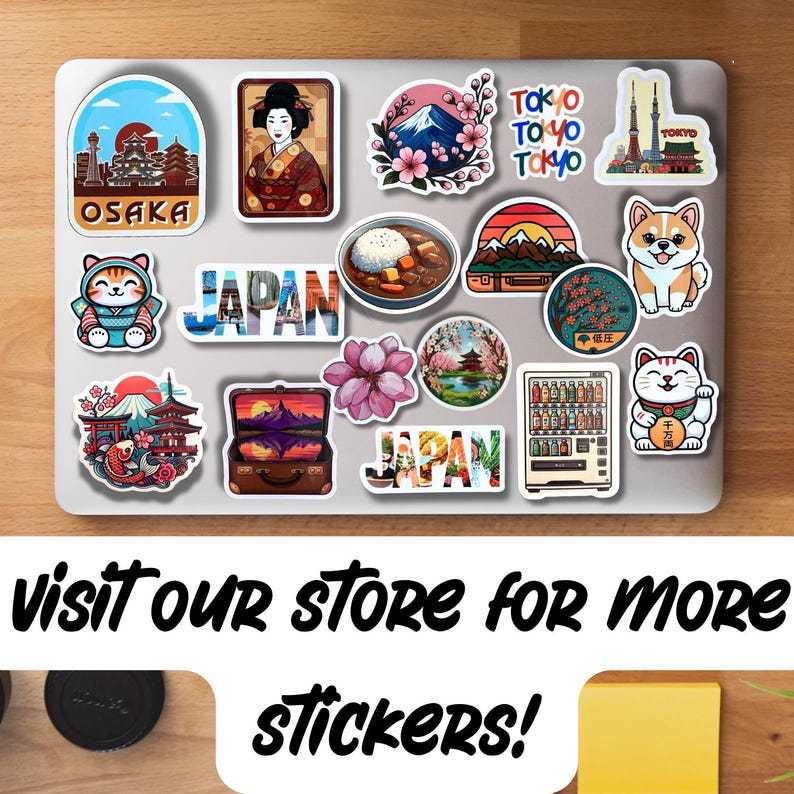 MOUNT FUJI Cherry Blossoms Japan Sticker, Sakura Sticker, Waterproof ...