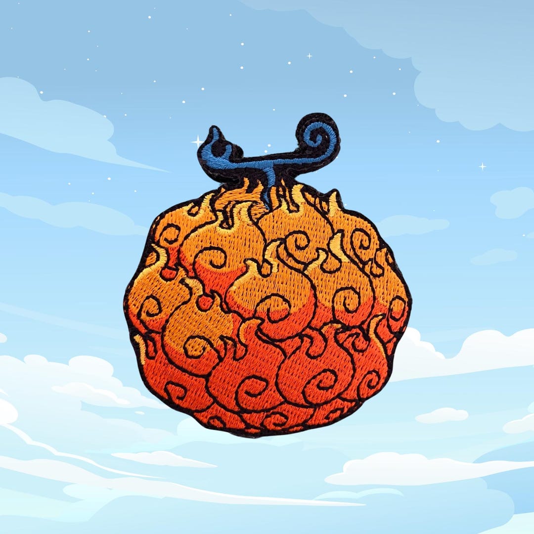 One Piece MERA-MERA Devil Fruit Embroidered Velcro, Hook and Loop ...