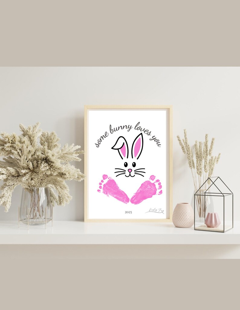Printable Some Bunny Loves You Footprint Bunny Feet Craft – Editable ...