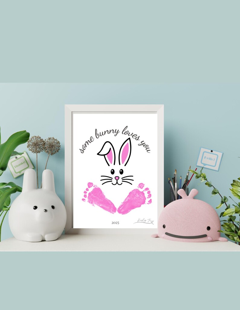 Printable Some Bunny Loves You Footprint Bunny Feet Craft – Editable ...