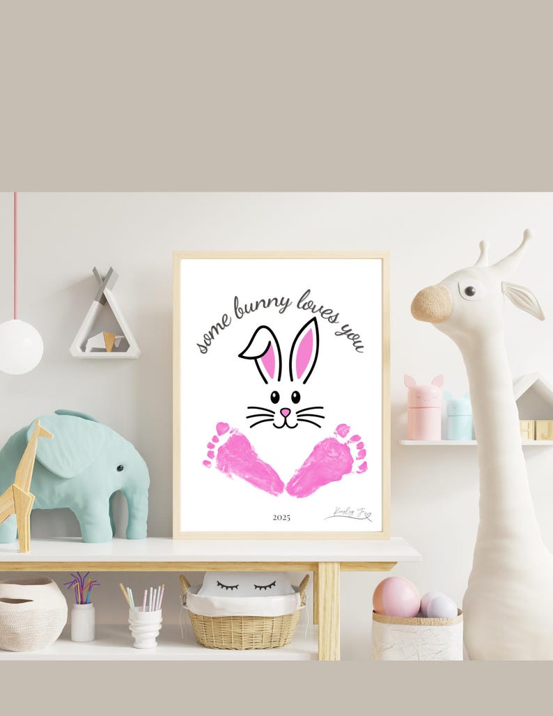 Printable Some Bunny Loves You Footprint Bunny Feet Craft – Editable ...