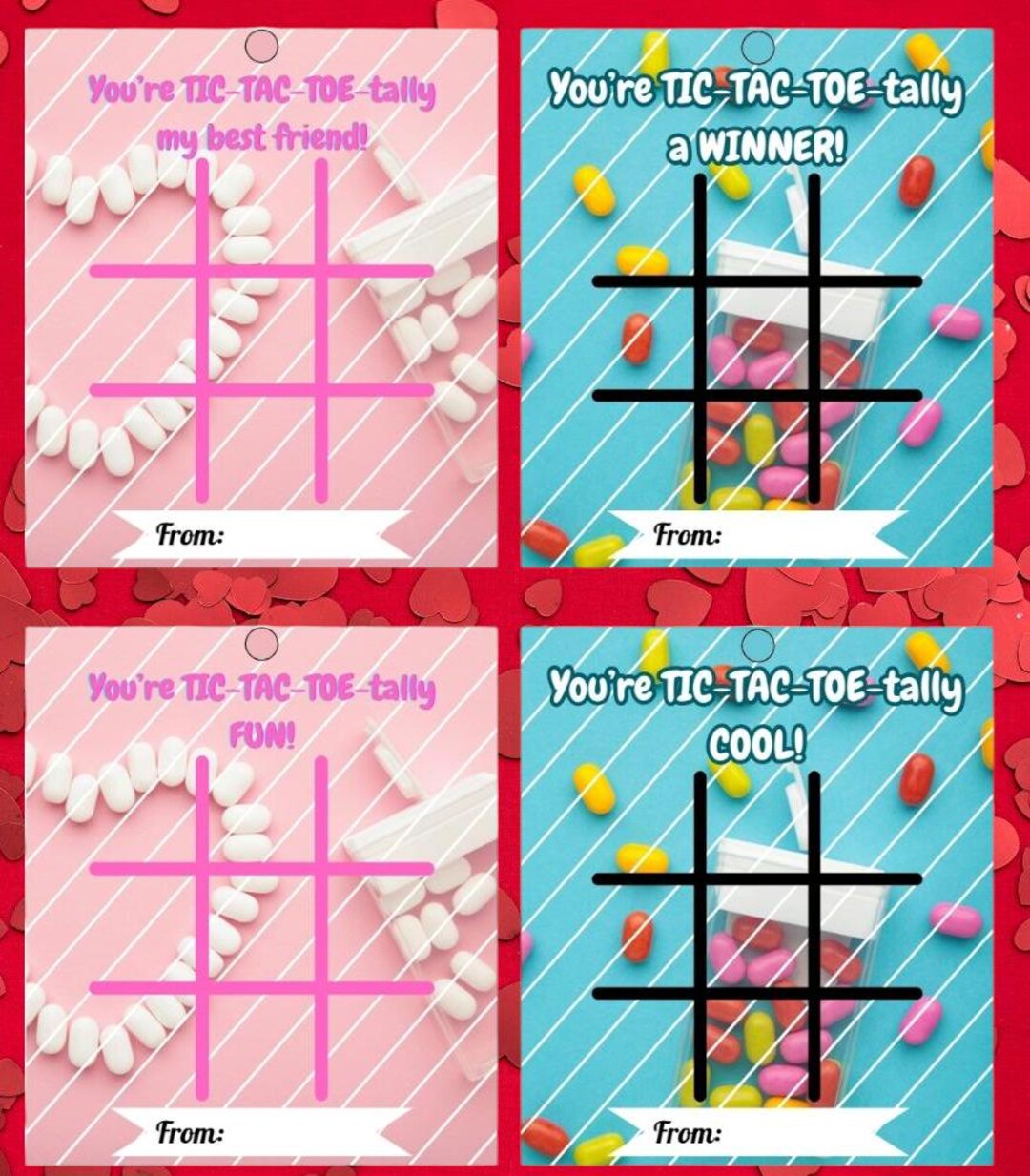 Tic-tac-toe-tally Fun Printable Valentine Cards for Kids - Tic-tac-toe ...