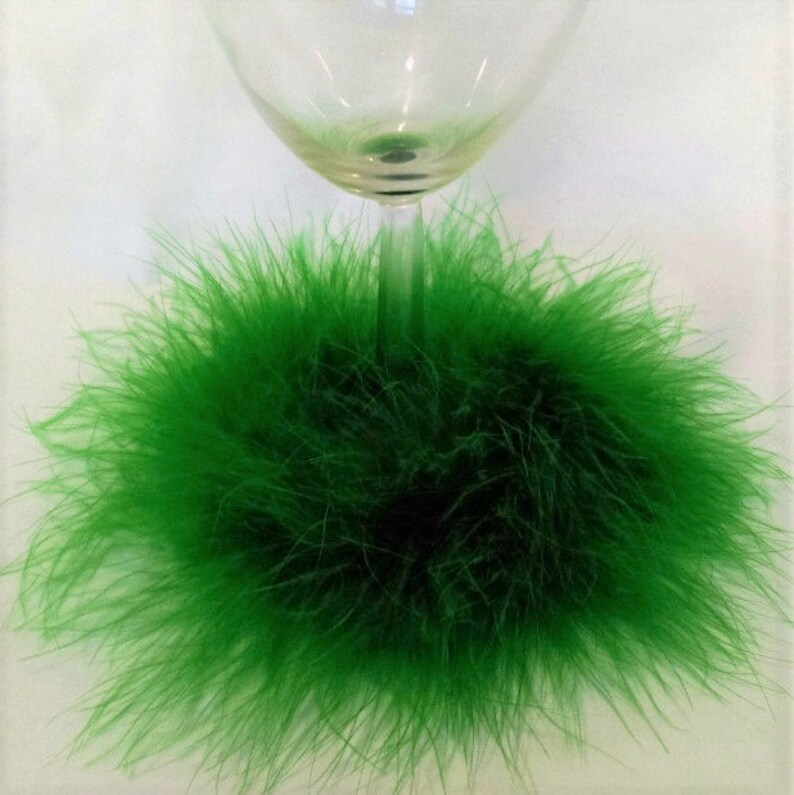 Fuzzy Boa Wine Cocktail Beverage Coaster Choose Favorite Colors. Slip ...
