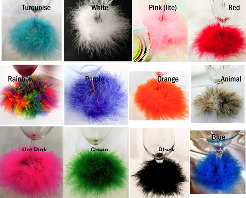 Fuzzy Boa Wine Cocktail Beverage Coaster Choose Favorite Colors. Slip ...