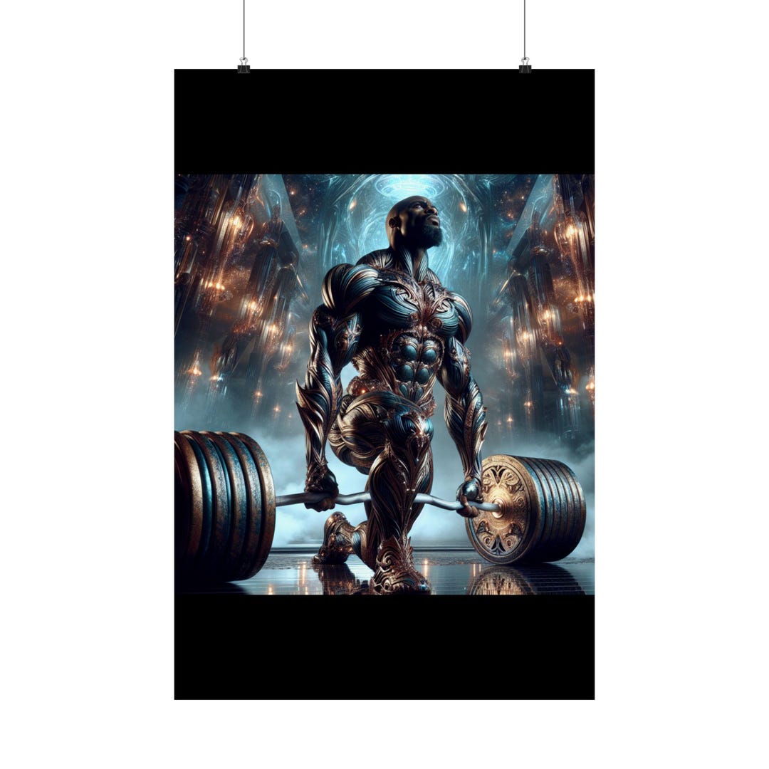 Inspirational Fitness Warrior Deadlift Matte Poster Strength ...