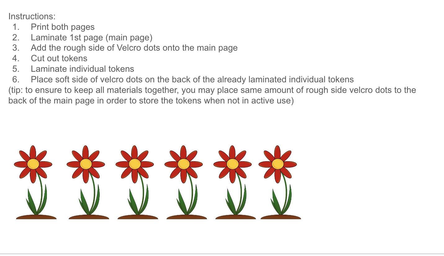 Flower Garden Token Board Ready to Print - Etsy