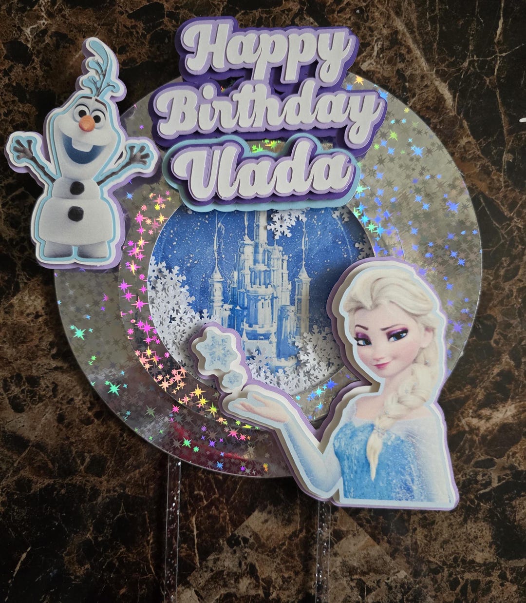 Ice Princess Themed Cake Topper Shaker Frozen - Etsy