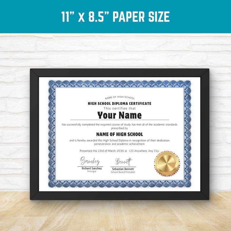 3 Editable High School Diploma Template, Instant Download Digital ...