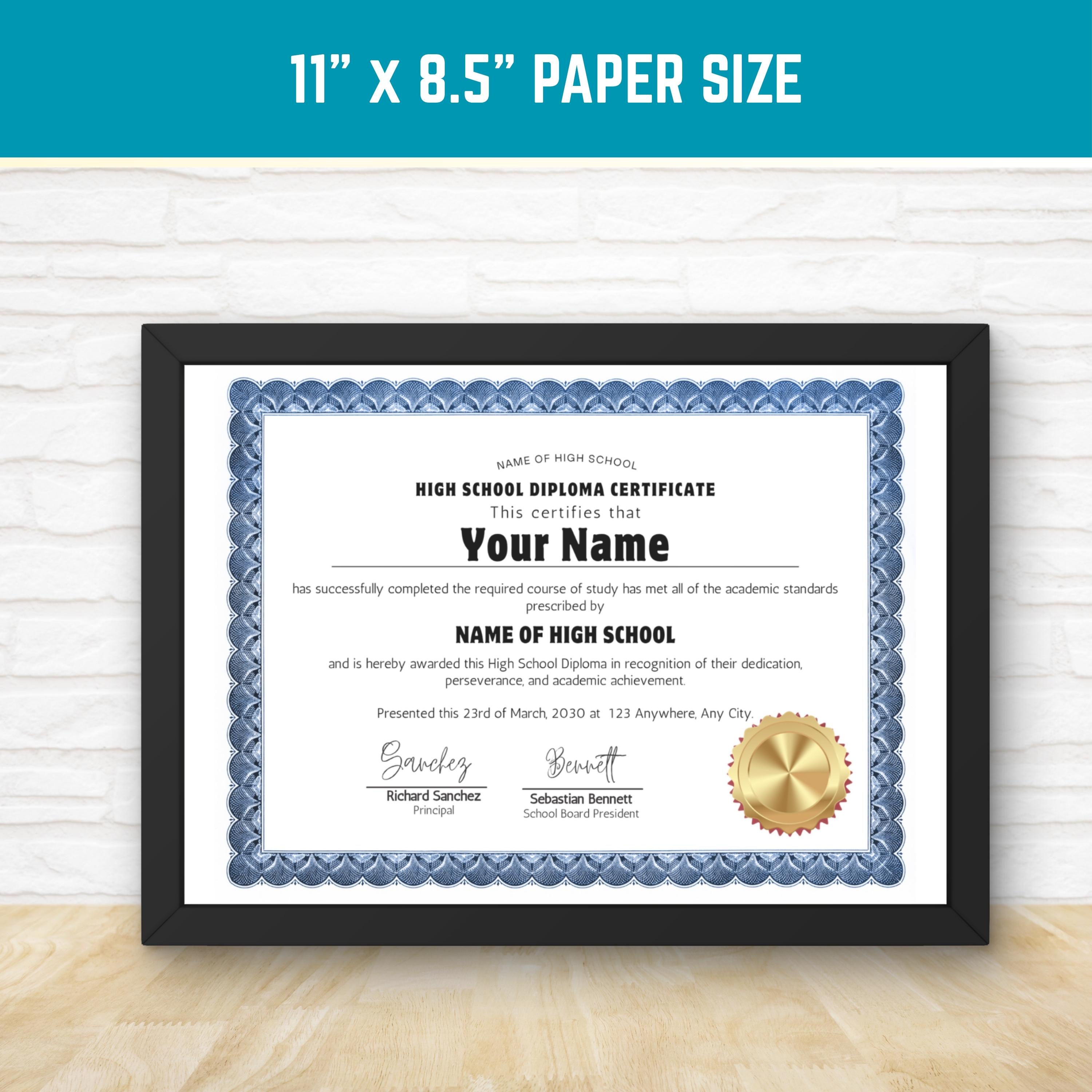 3 Editable High School Diploma Template, Instant Download Digital ...