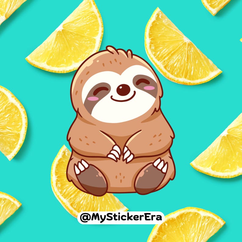Sloth Sticker Kawaii Vinyl Decor for Laptop Water Bottle Cute Animal ...