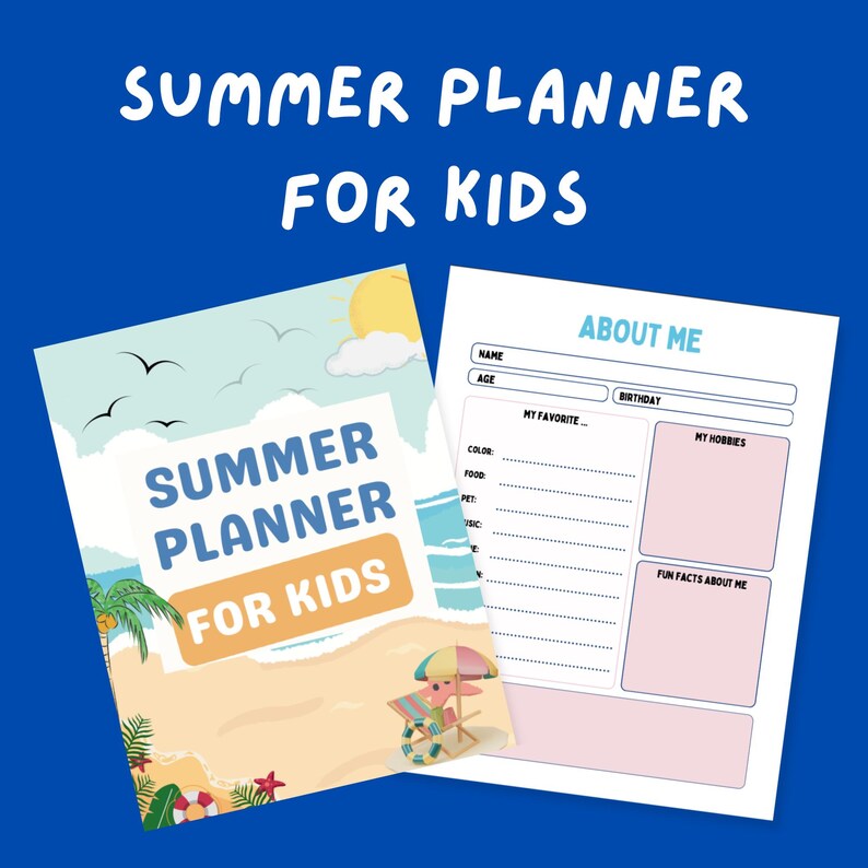 Fun Summer Planner for Kids | Instant Download | Printable Workbook ...