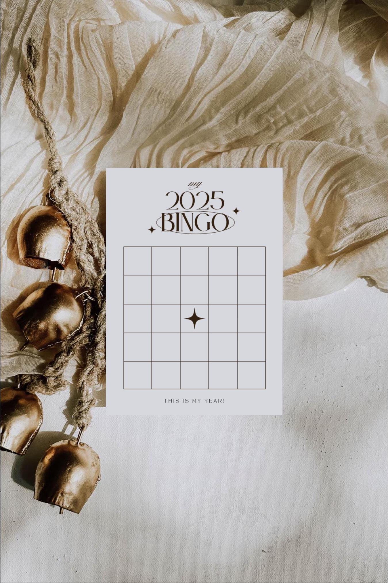 Printable 2025 Bingo Card, 2025 Vision Board Bingo Card, New Year ...