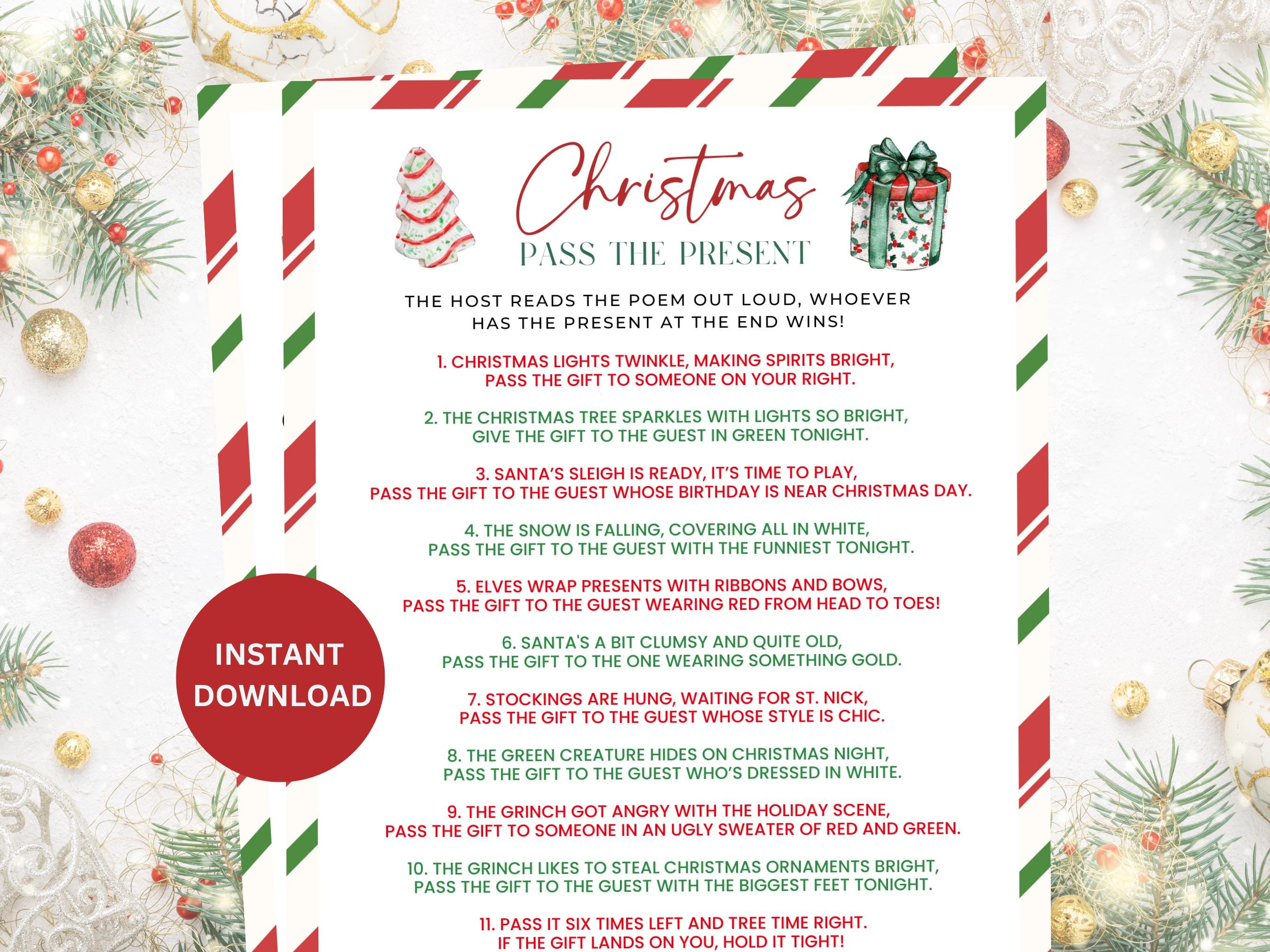 Gift Exchange Christmas Party Game, Pass the Present Christmas ...