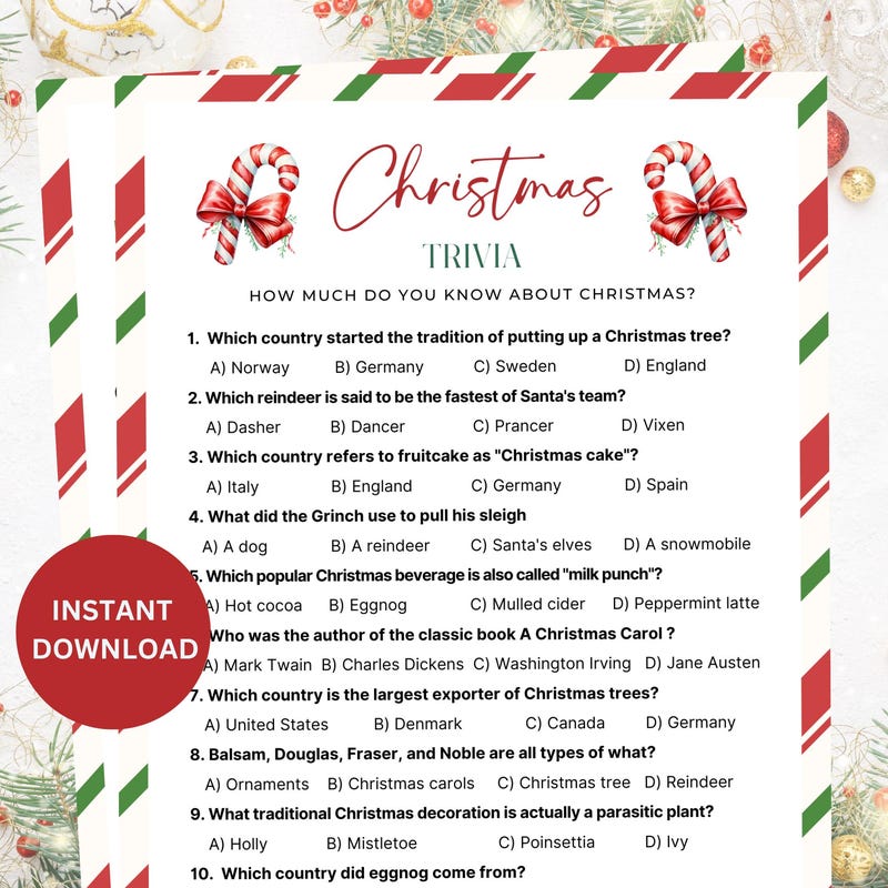 Christmas Trivia - Etsy