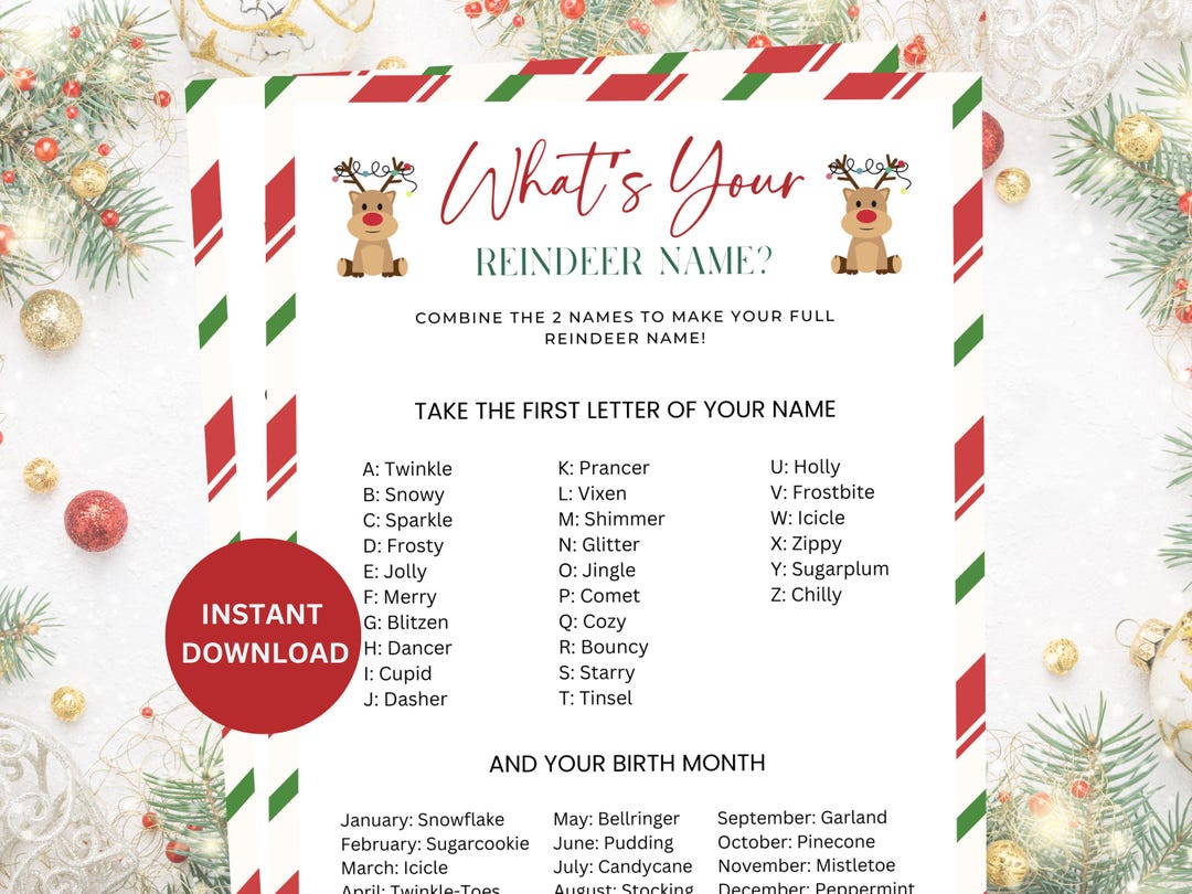 Christmas Puzzle, Whats My Reindeer Game Printable Christmas Trivia ...