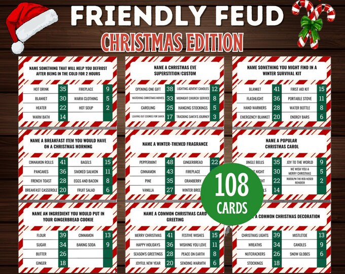 Christmas Friendly Feud Printable Christmas Games Christmas Party Games ...