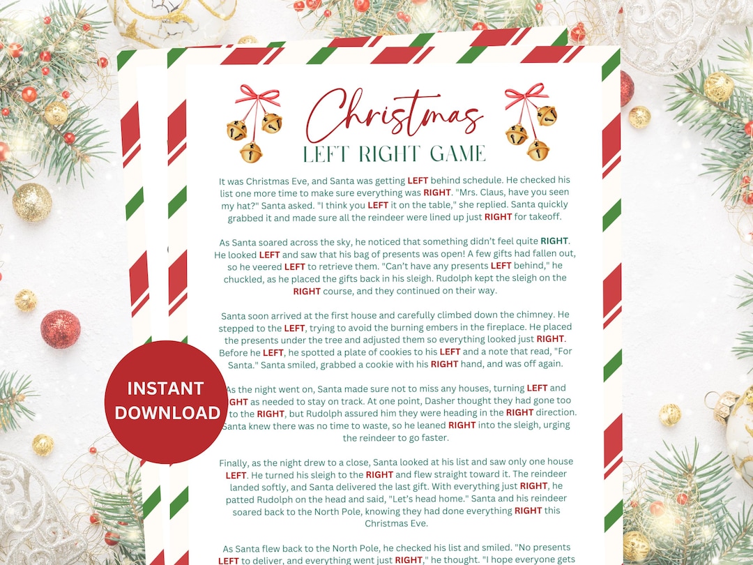 Left Right Gift Game, Christmas Gift Exchange, Pass the Present ...