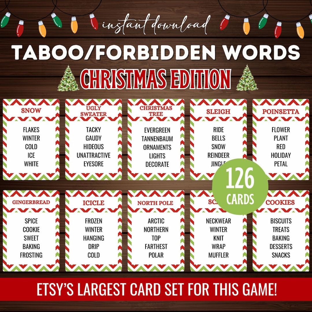 Taboo Words Christmas Party Games, Christmas Forbidden Words Game, Don ...