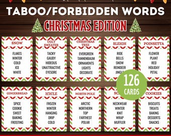 Christmas Taboo Game, Printable Holiday Game, Family Christmas Party ...