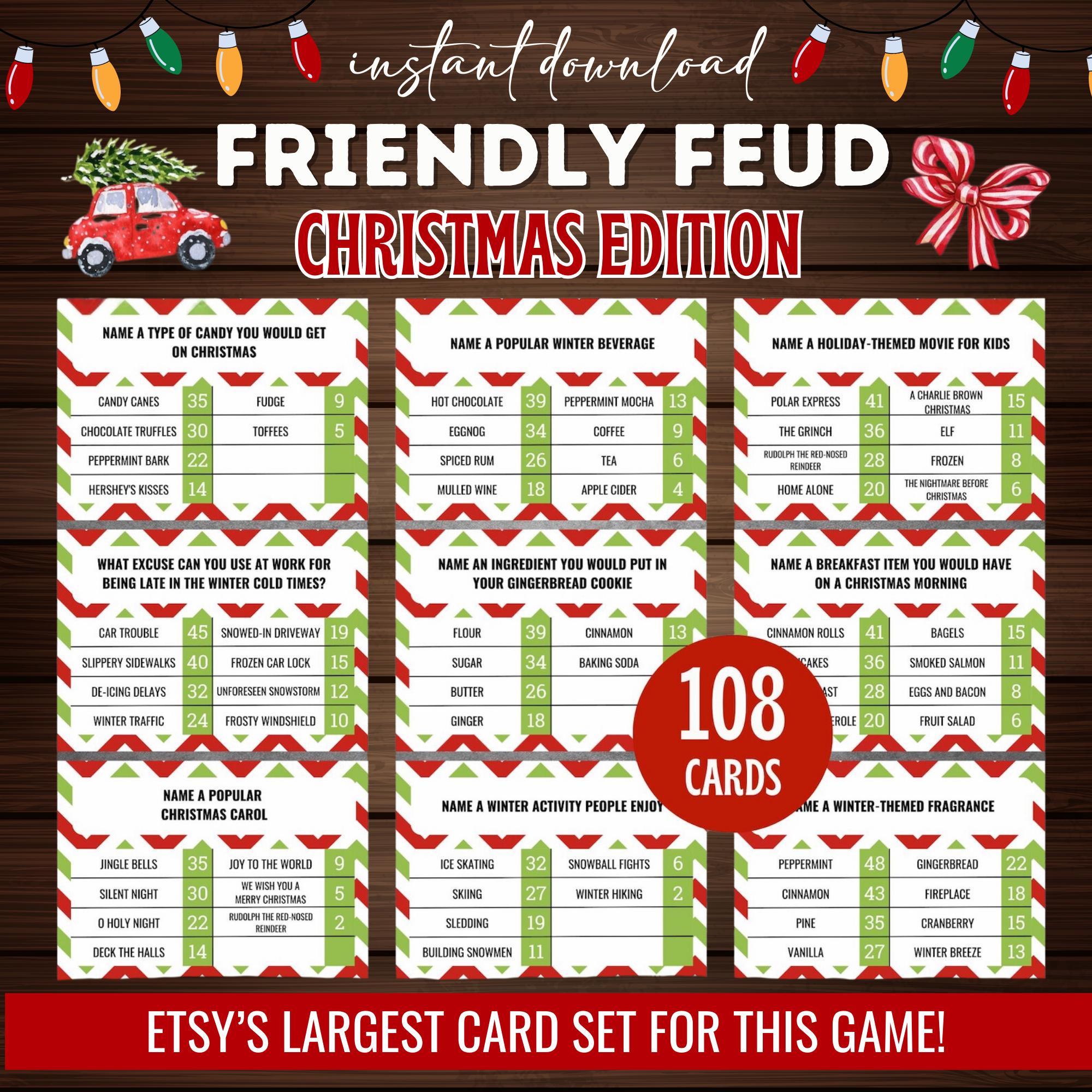 Christmas Feud Party Game, Friendly Feud Christmas Family Games ...