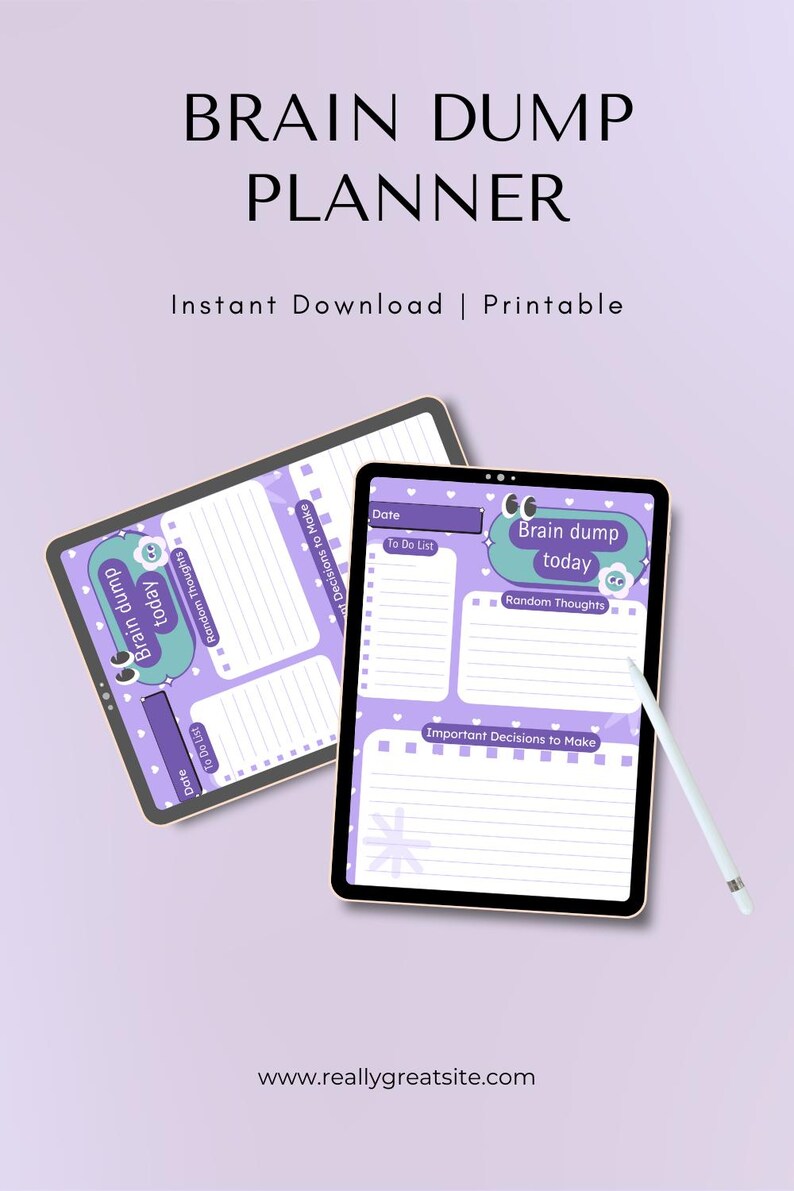 Brain Dump Template to Do List Printable ADHD Daily Planner ...