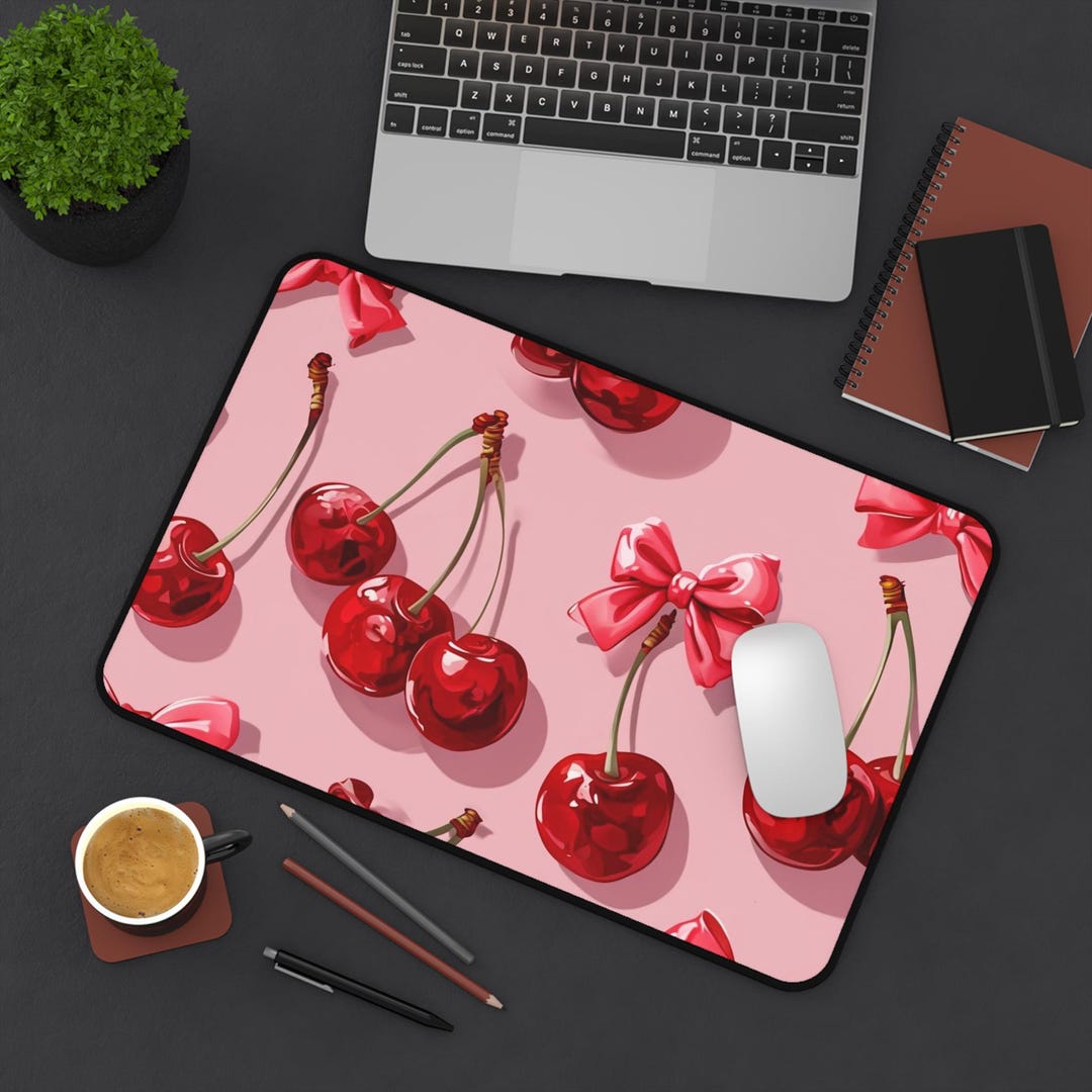 Cherry Blossom Desk Mat | Cute Desk Accessories, Office Decor, Gamer ...