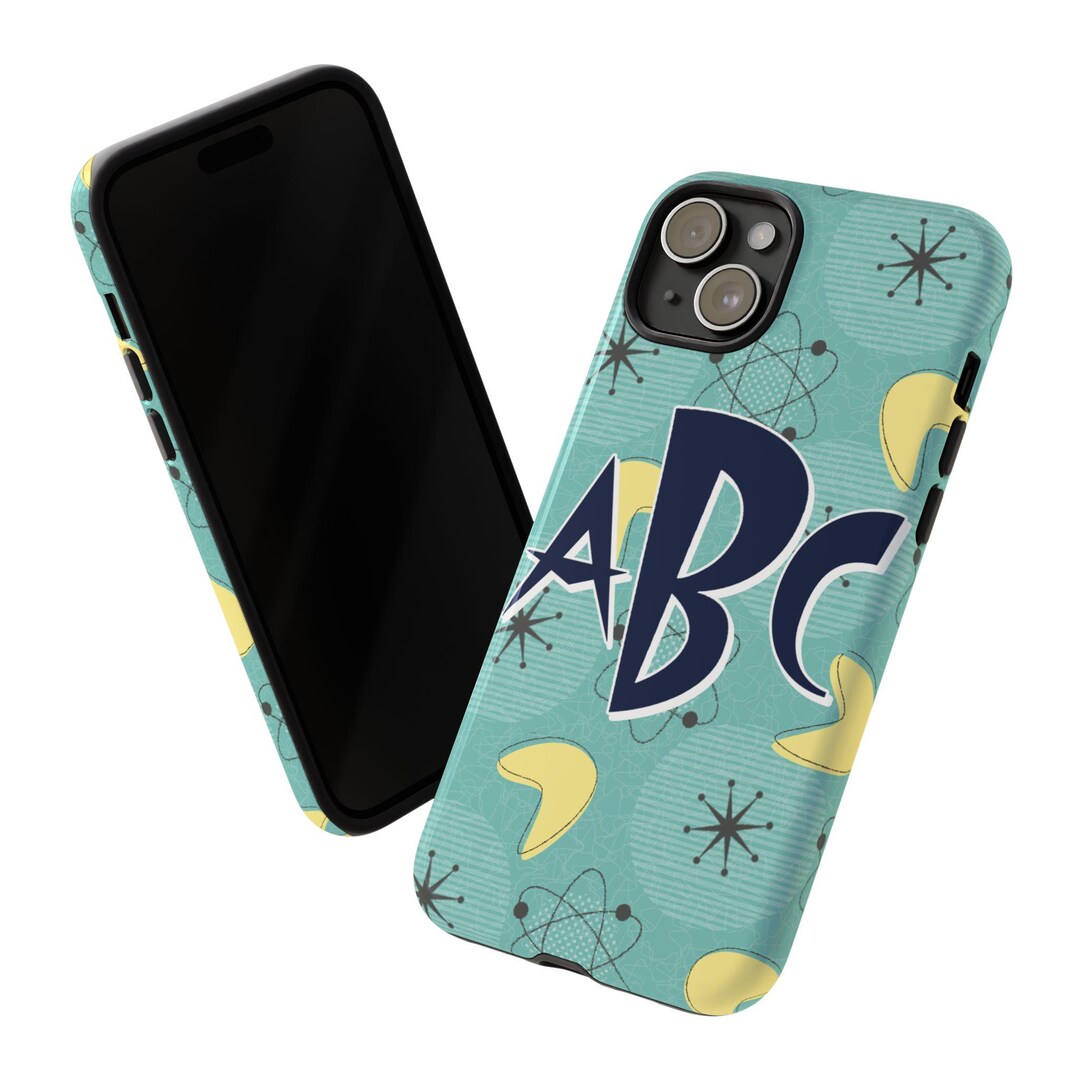 Customizable Monogrammed Mid Century Modern Phone Case, Vintage ...