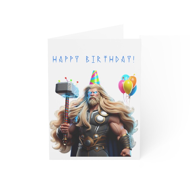 Thor Birthday Card for Viking Fan, Funny Thor Card for Viking Fan, Thor ...