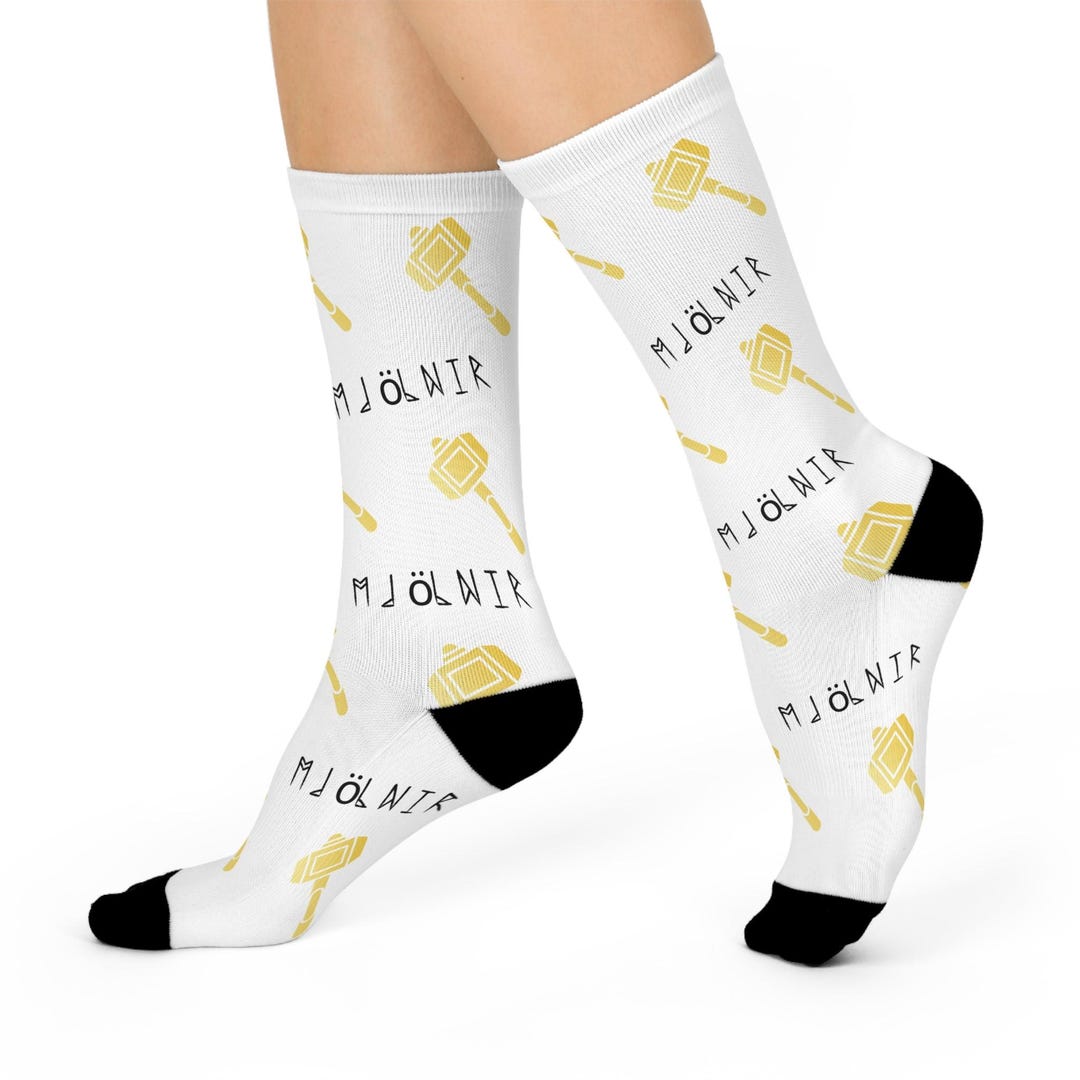 Thors Hammer Viking Socks Norse Mythology Warrior Socks Viking Gift ...