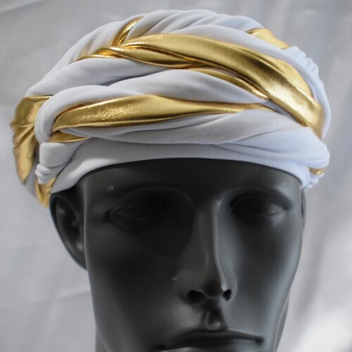 The King White N Gold EZ PZ Turban - Etsy
