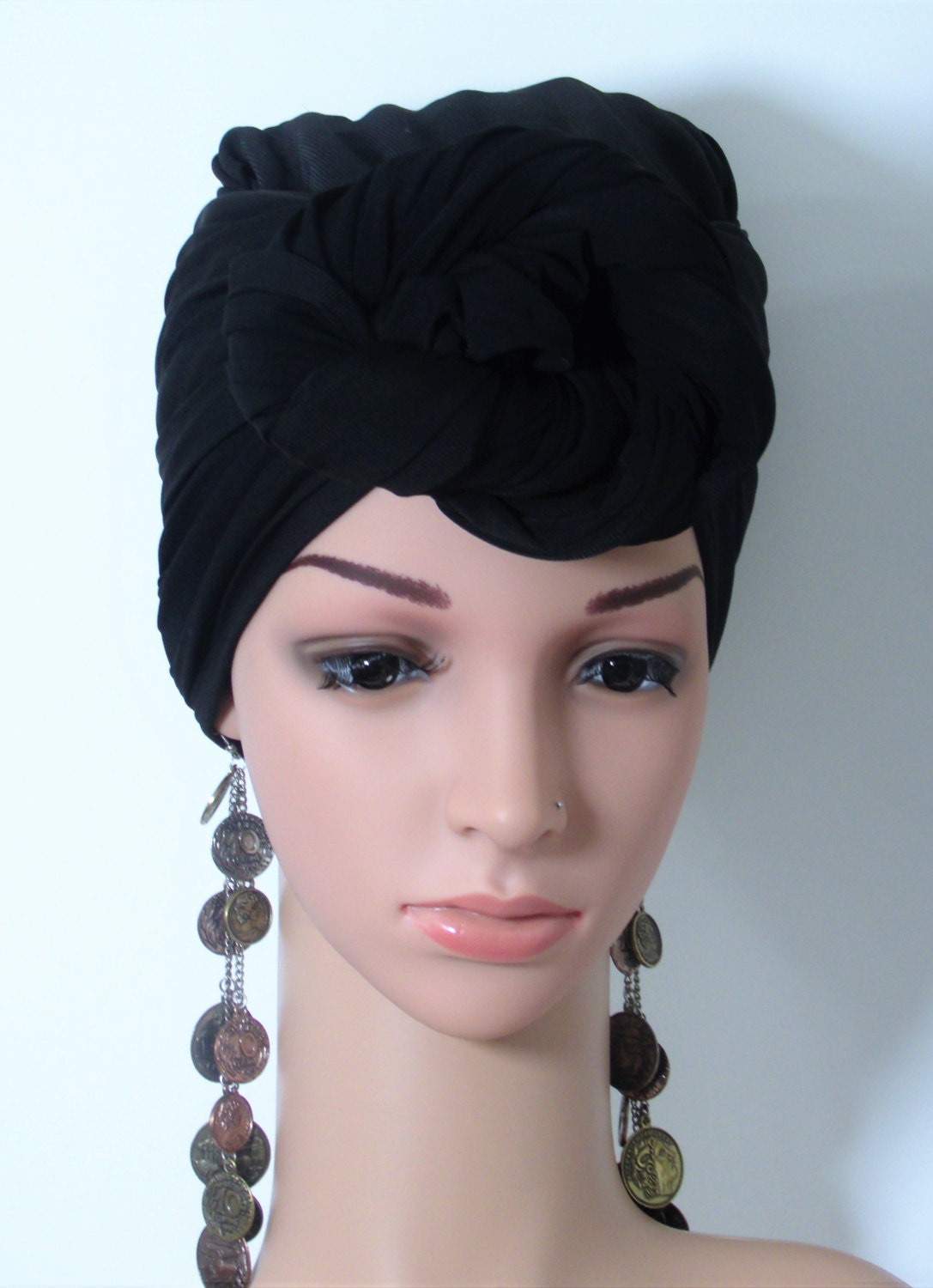 Black Knotty Girl Headwrap - Headdress - Turban- Dread Locs- Hippi ...