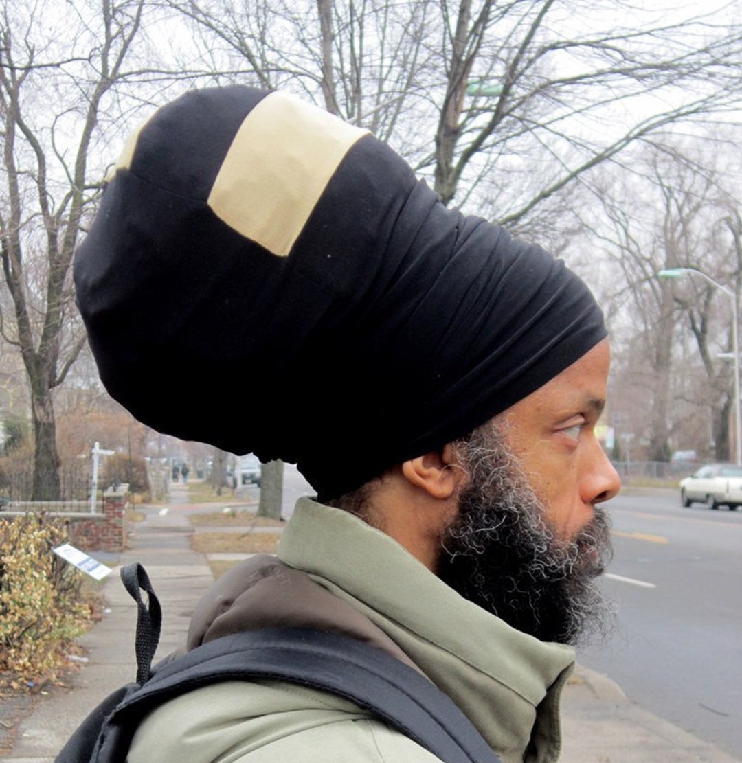 Men's Black & Tan Stretch Knit Turban - Easy Wrap for Locs - Etsy