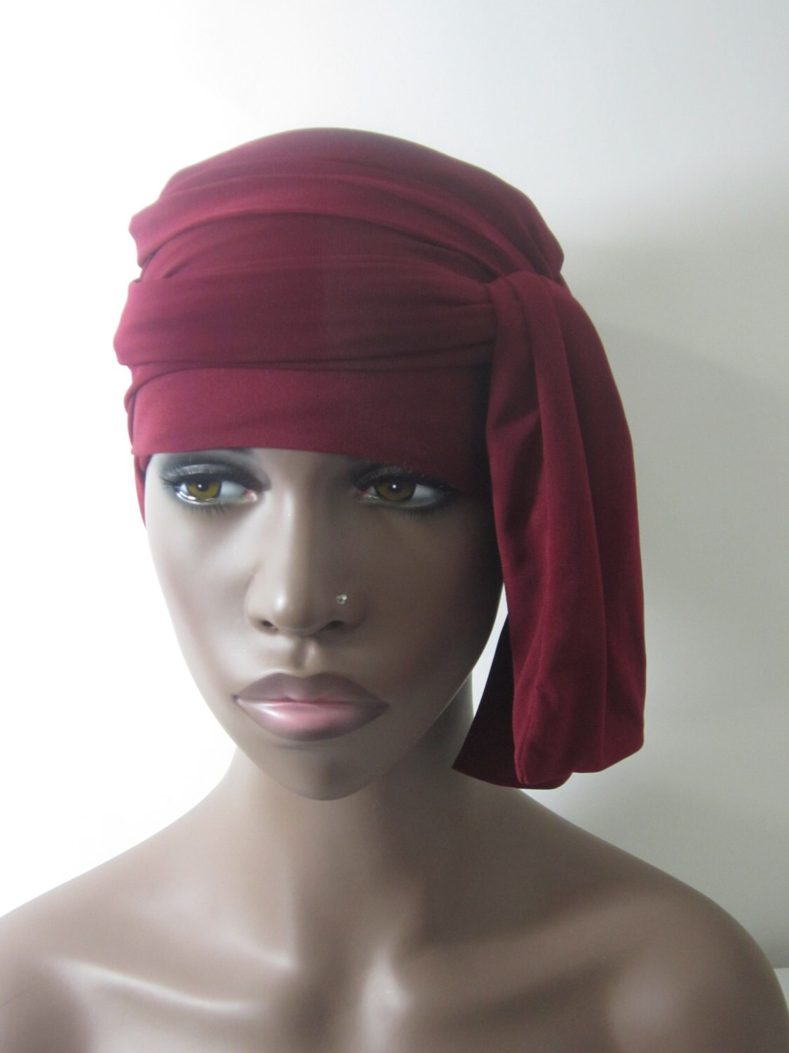 Women Cranberry EZ PZ Turban Wrap For Short Hair Or Bald | Etsy