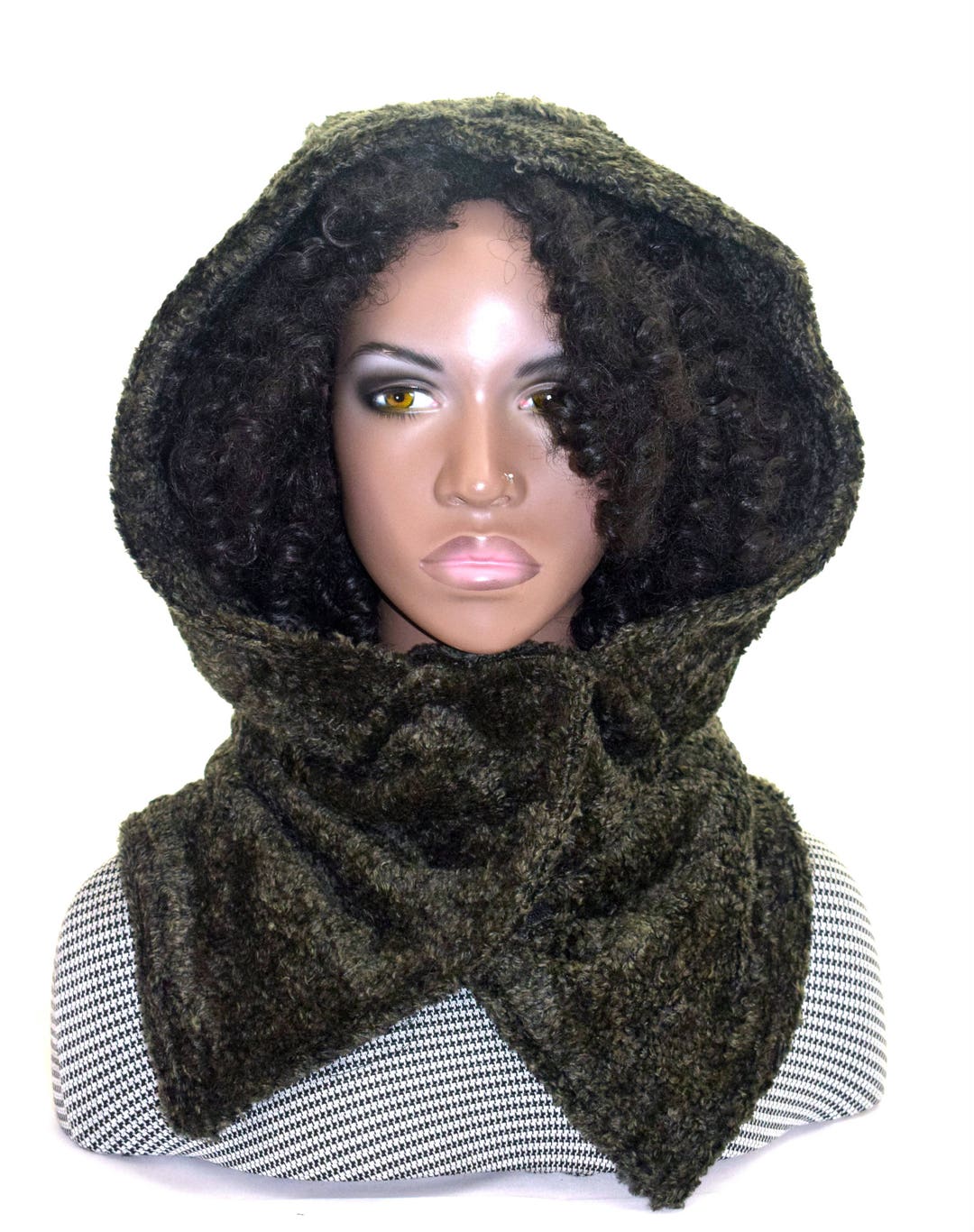 Plush Fleece Hooded Scarf - Collar Scarf - Winter Gear - Women Fashion ...